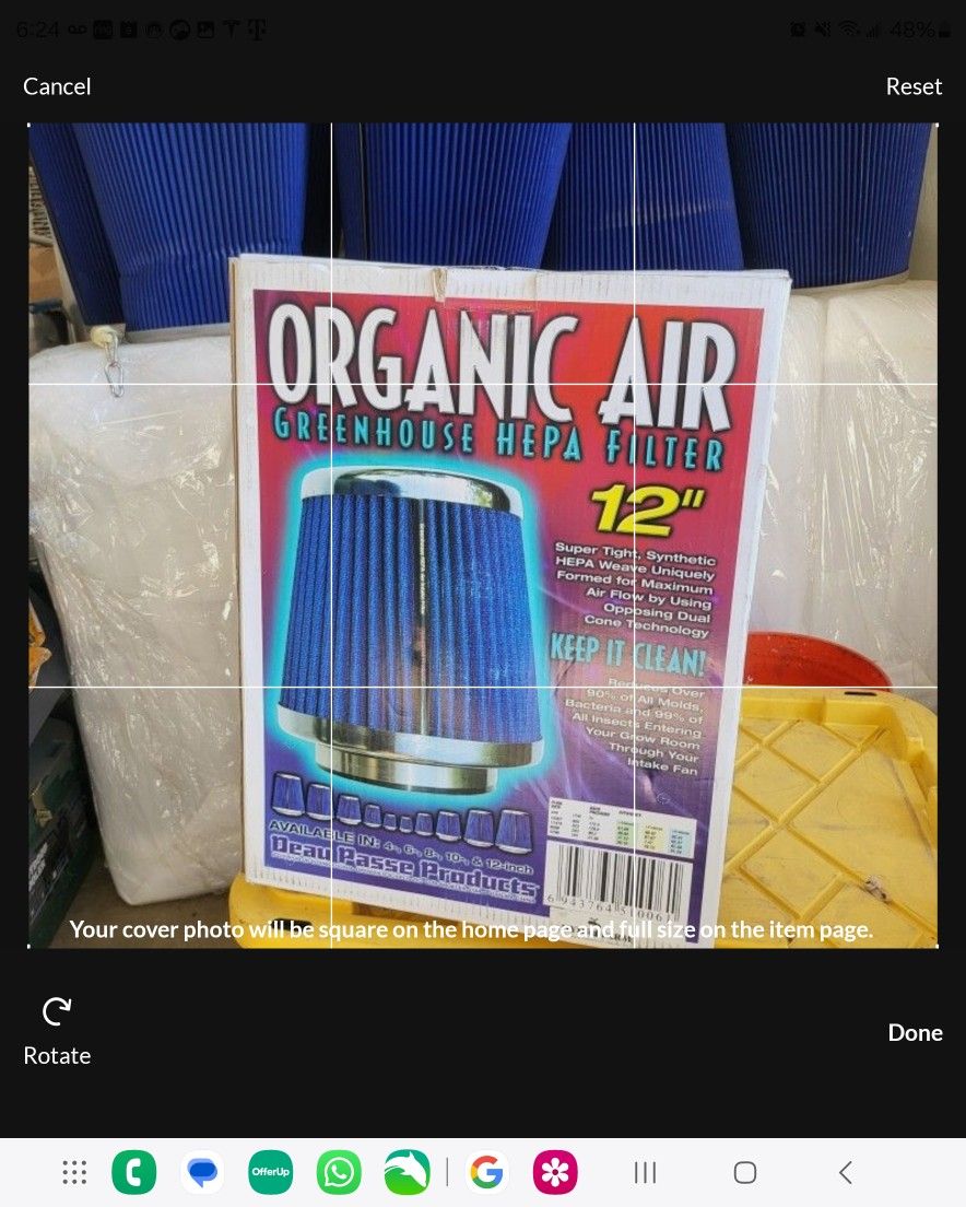 Organic Air Filter - 12 Inch Hepa Filter for Sale in Irwindale, CA ...