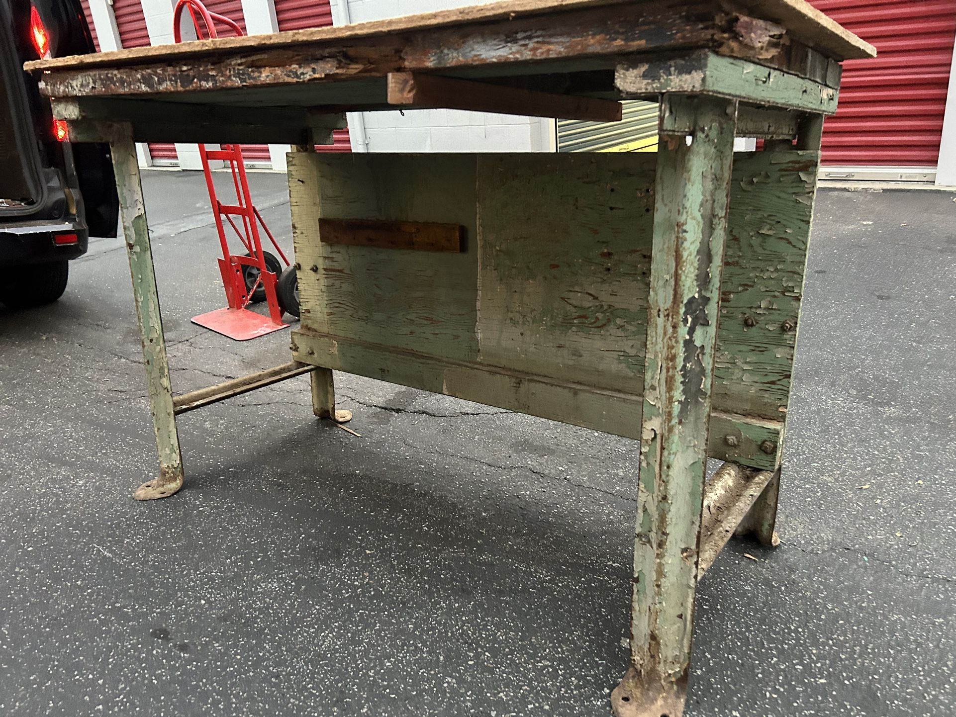 AMAZING BARN FIND Antique Vintage Classic Patina Work Bench Table Desk ...
