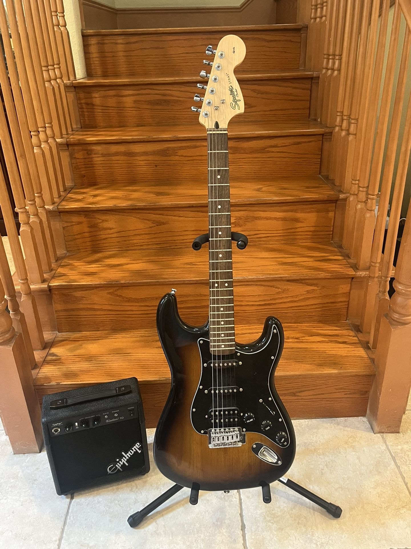 Squier Affinity Stratocaster (Brand New) W/ Epiphone Electar 10 Guitar ...