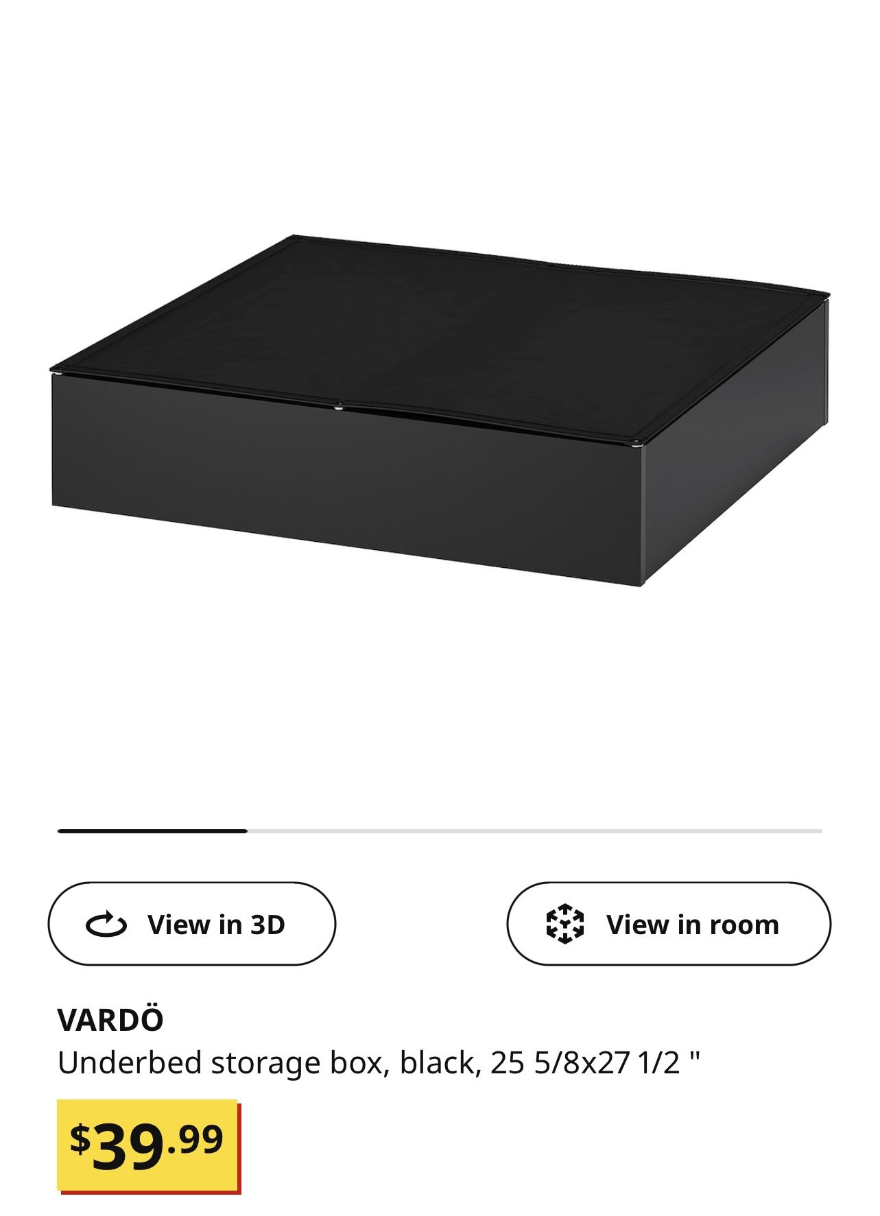 IKEA VARDO Underbed storage box black for Sale in Los Angeles CA OfferUp