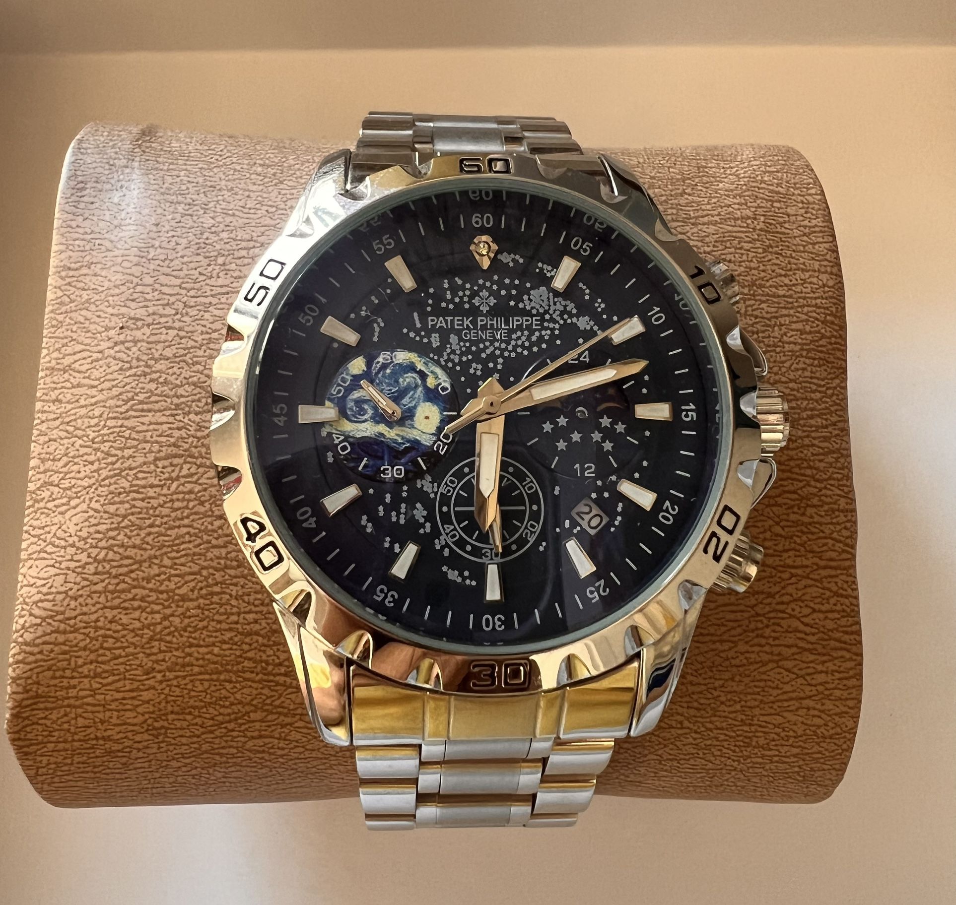Patek Chronograph Stainless Steel Moon Phase Watch for Sale in ...