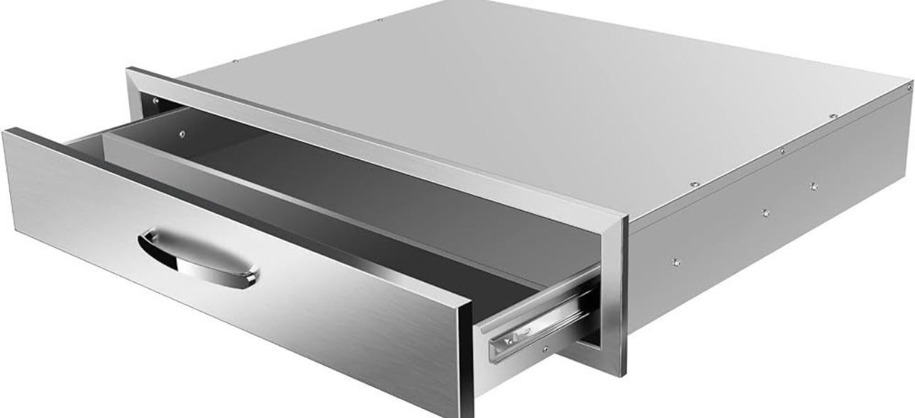 Outdoor Kitchen Single Drawer 30Wx23Dx6.5H Inches BBQ Drawer Stainless ...