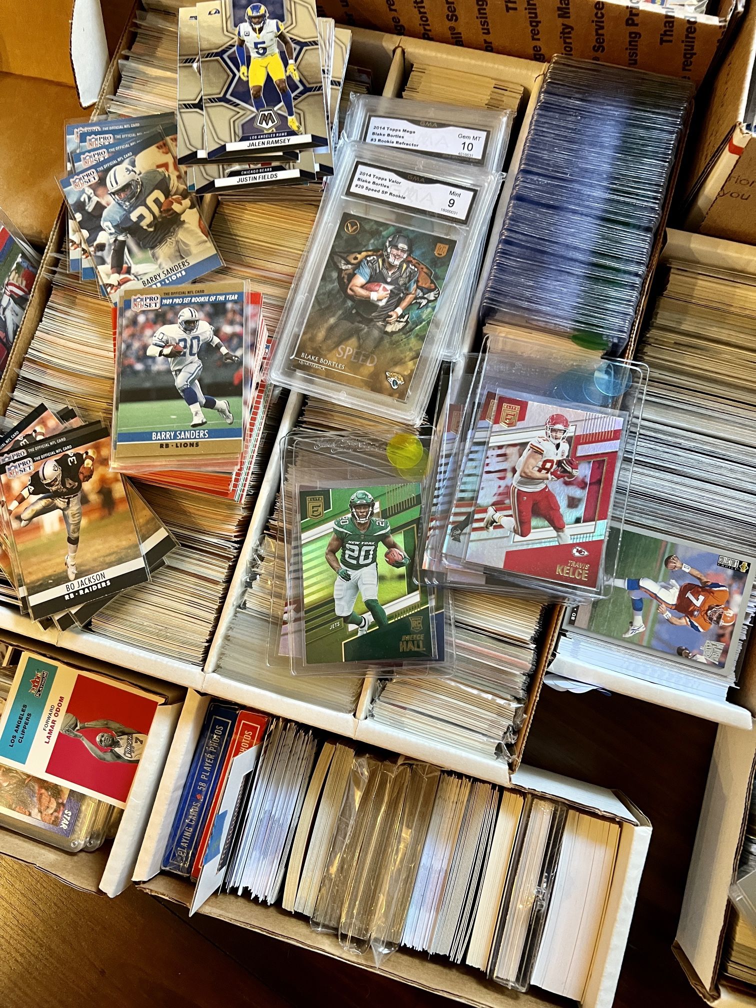 Sports Card Collection MLB NFL NBA Ranges From 80's To Current Bowman ...