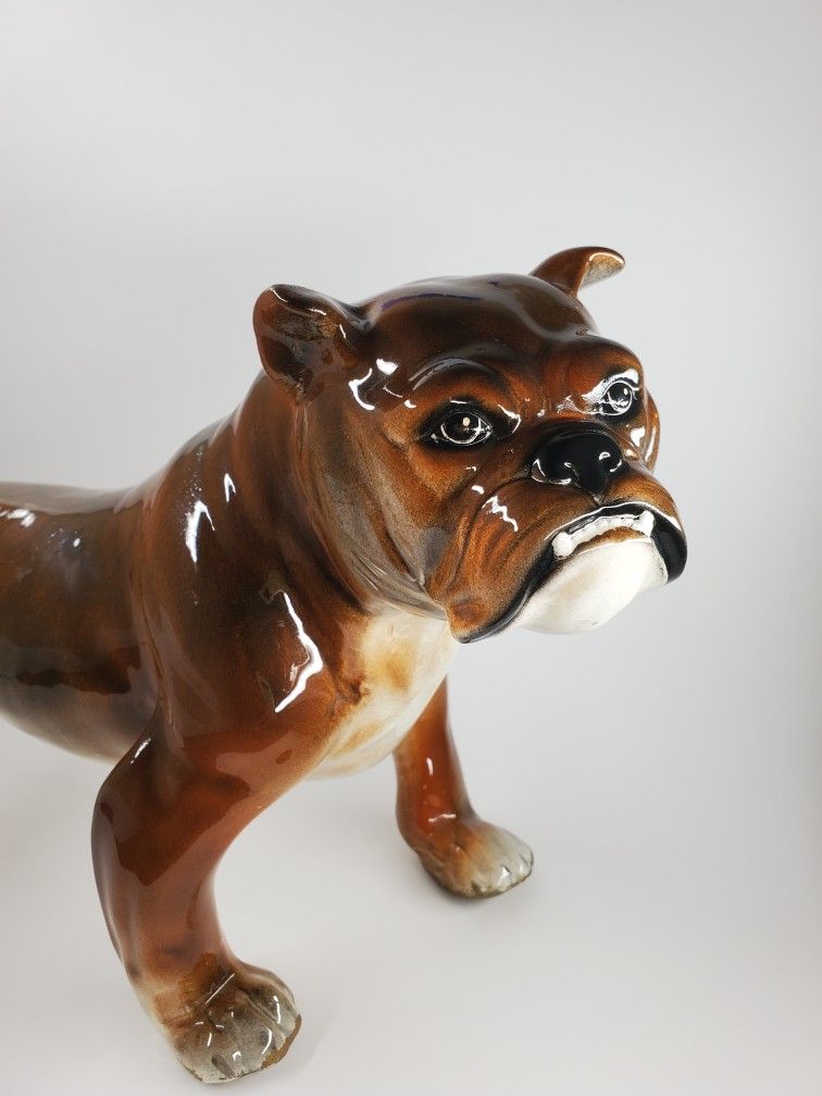 Giovanni Ronzan Italian Mid century Art Pottery Bulldog english bull ...