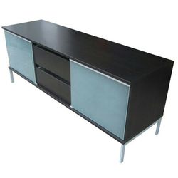 Ikea Tobo TV stand black brown glass doors for Sale in Gaithersburg MD OfferUp