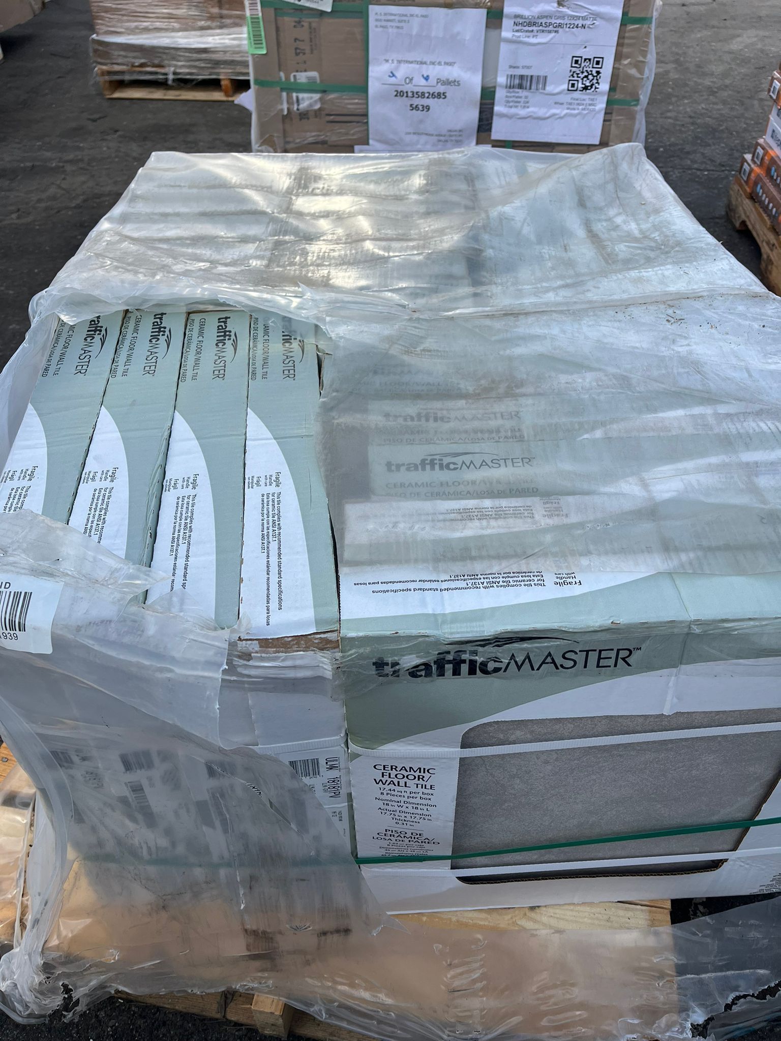 TrafficMaster Portland Stone Gray 18 in. x 18 in. Glazed Ceramic Floor ...