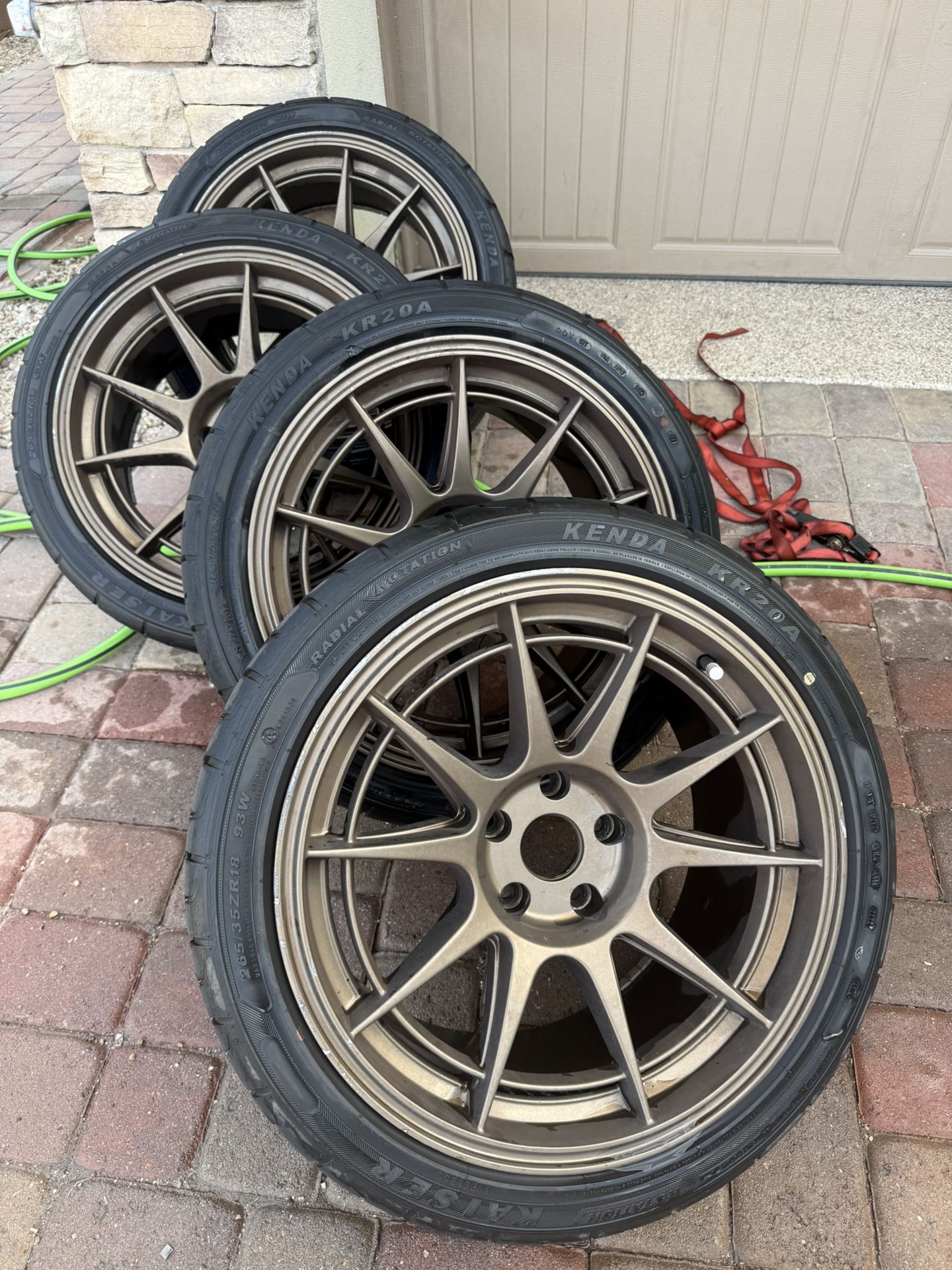 ESR SR13 wheels 18x9.5 +15 5x114.3 bronze rims 265/35/18 tires Subaru ...