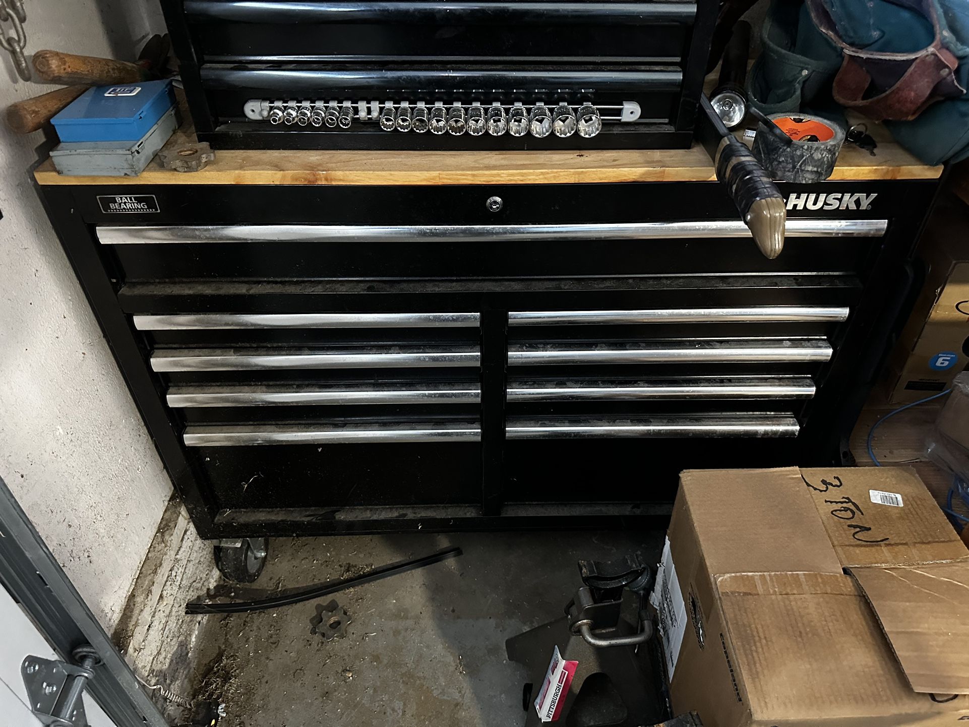 Husky 52” 9 Drawer Toolbox With Butcher Block for Sale in Anaheim, CA ...