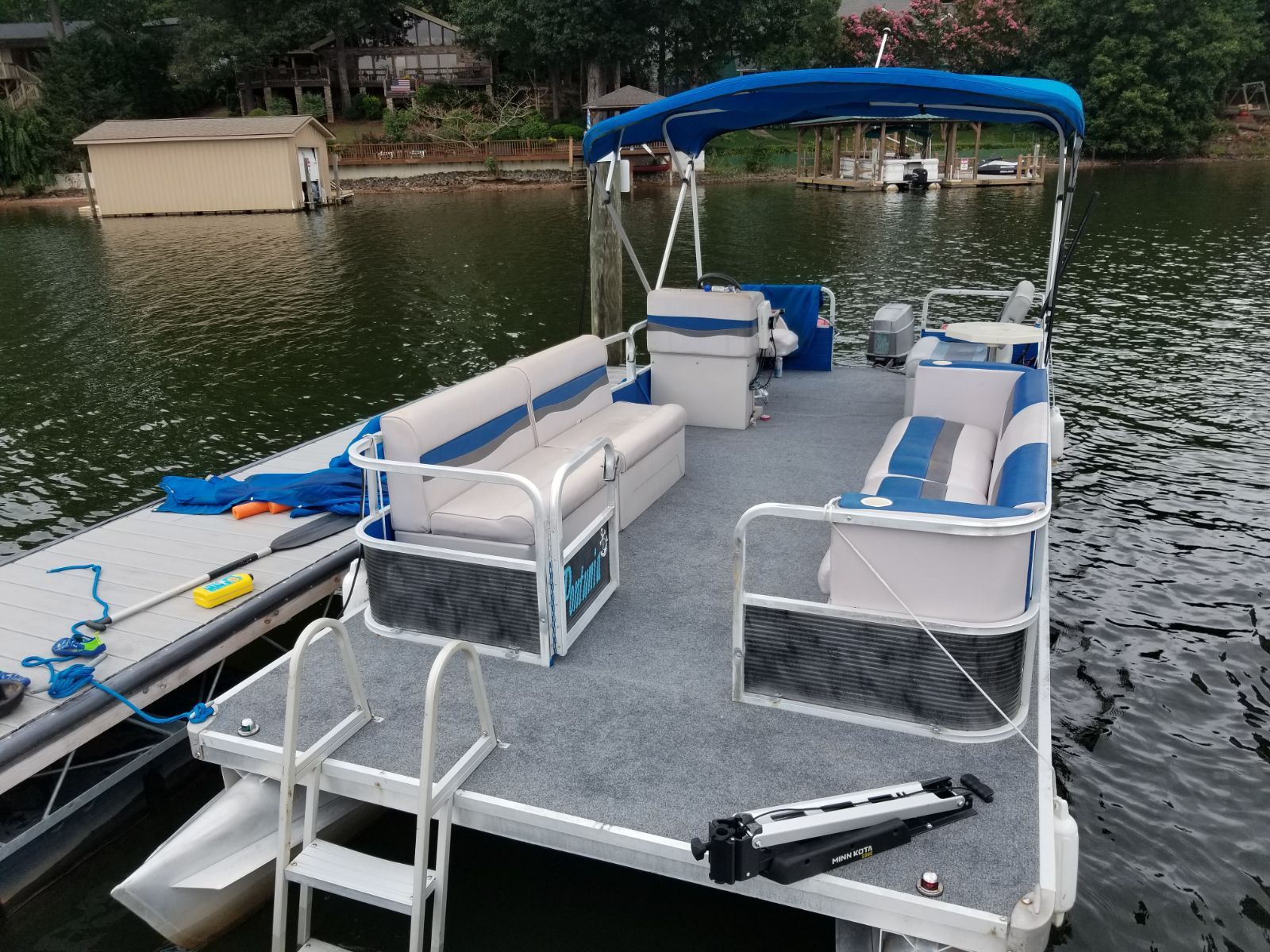 Newly Redone Aqua Patio Pontoon boat for Sale in Claremont, NC - OfferUp