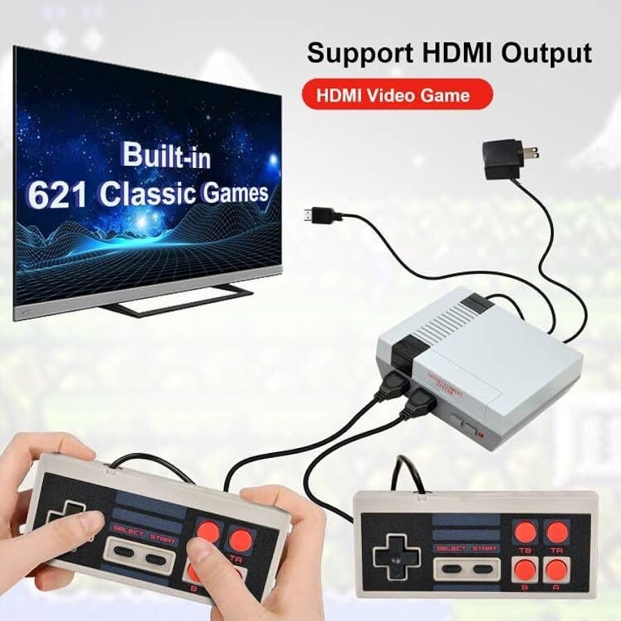 Retro Classic Game Console,HDMI Classic Retro Game Console Built-in 621 ...
