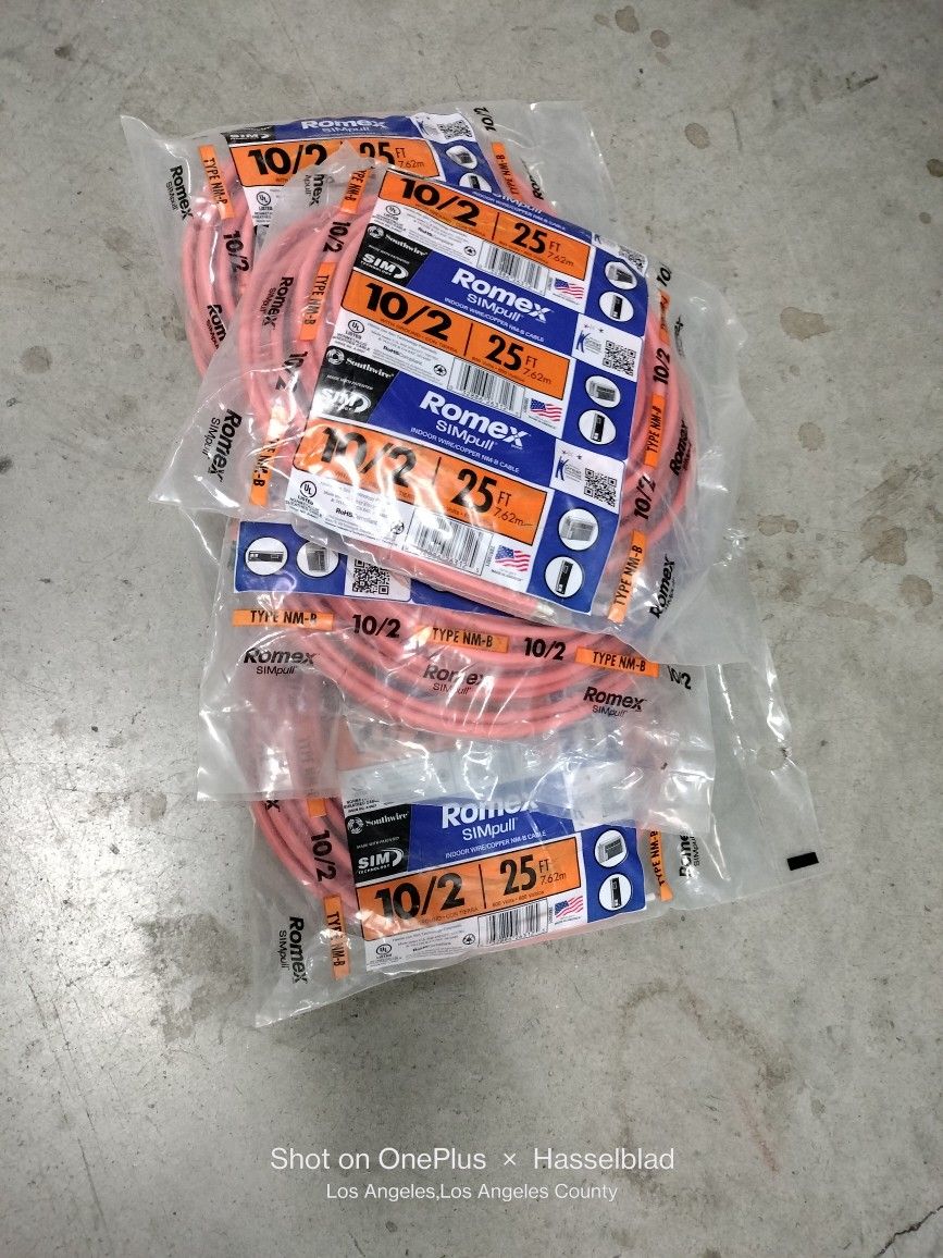 10/2 Romex Wire 25 Ft, Orange for Sale in Los Angeles, CA - OfferUp