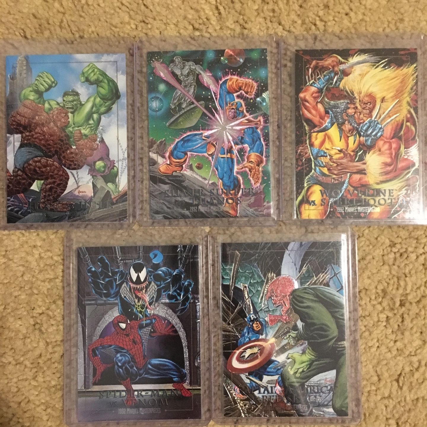 1992 Marvel Masterpieces COMPLETE FOIL BATTLE SPECTRA ETCH INSERT CARD ...