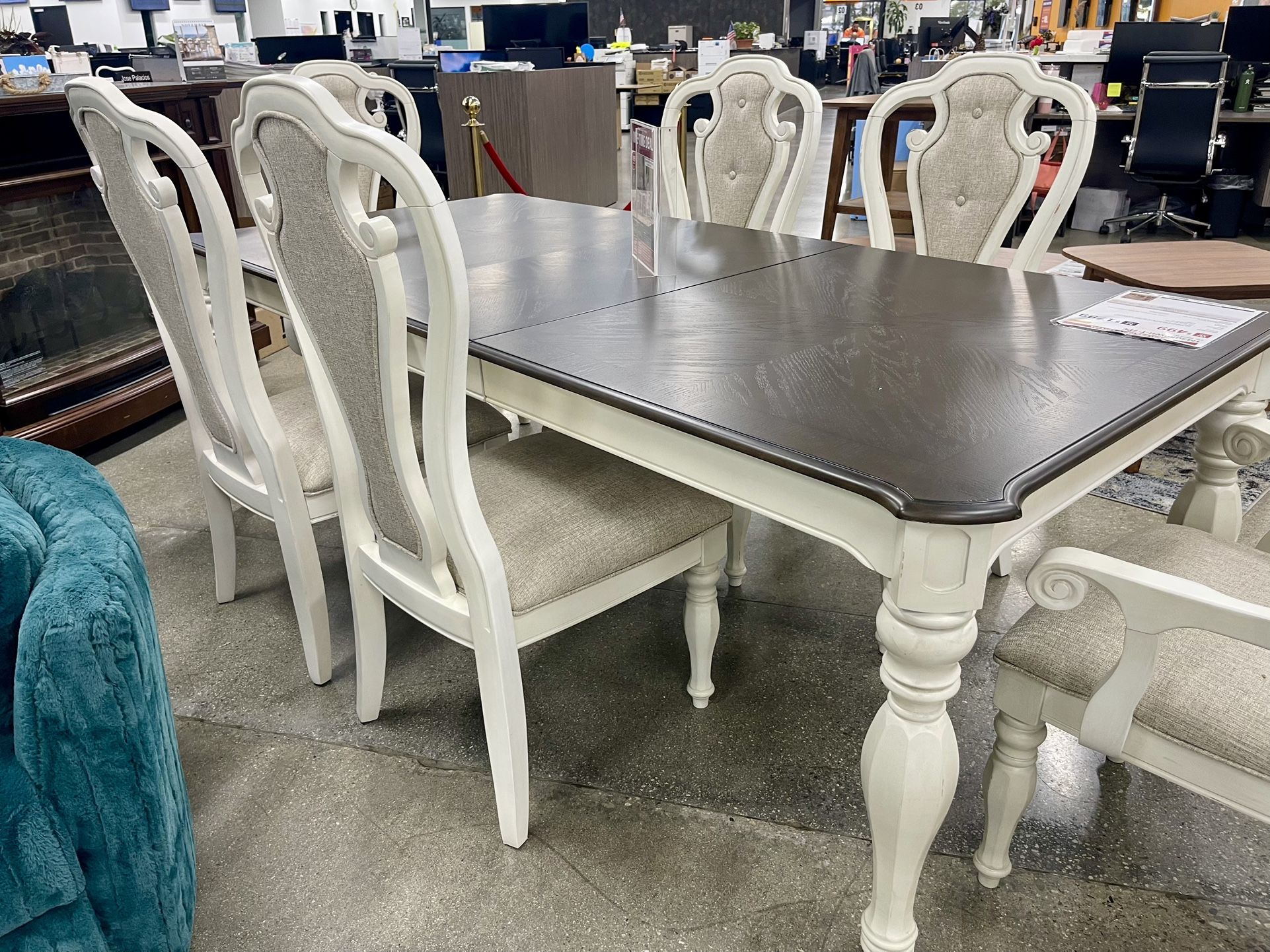 Farmhouse Dining Table Set With 6 Chairs ((CLEARANCE SALE)) for Sale in ...