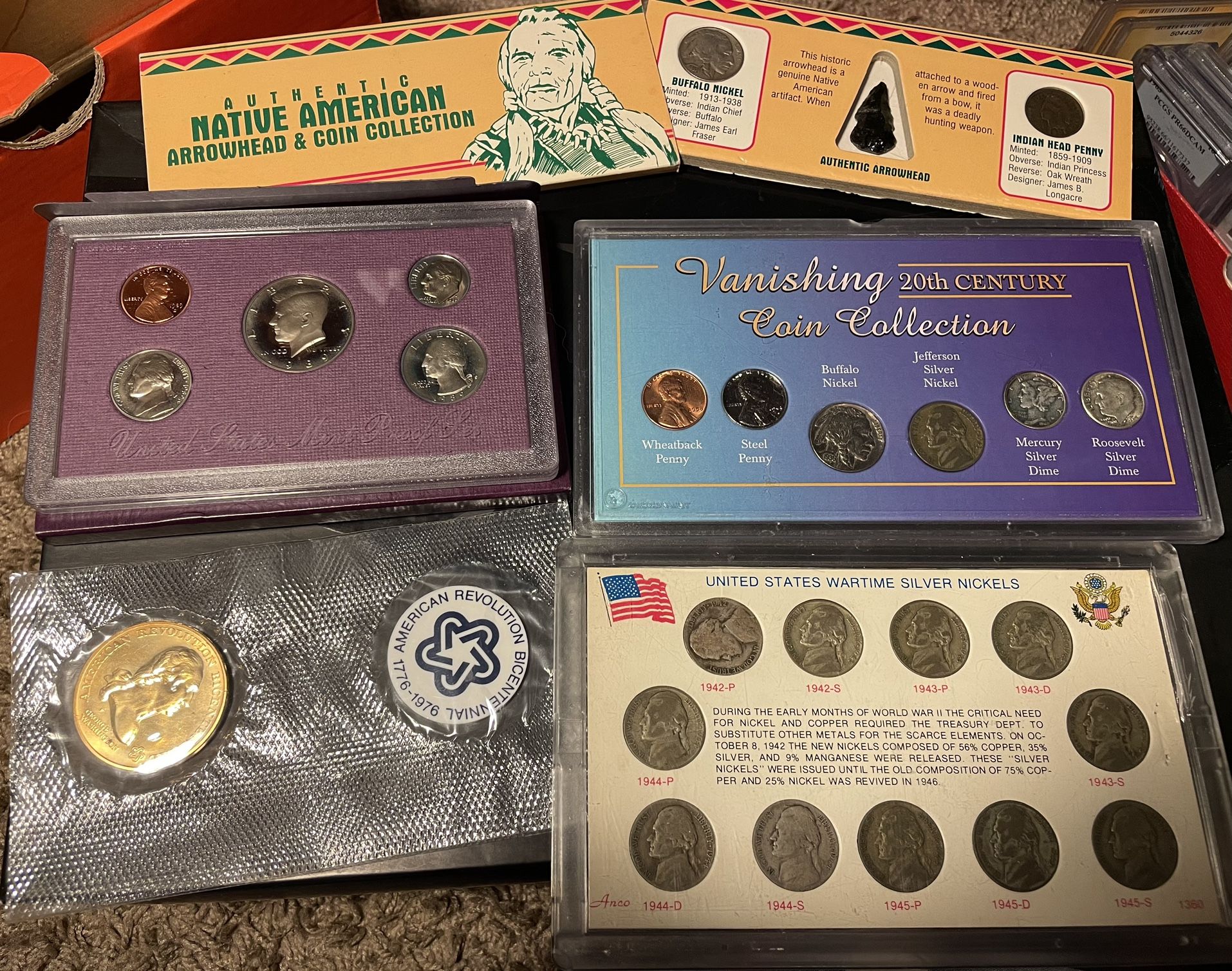 Collectible Rare Coin Sets Holders Collections Buffalo Nickel Mercury ...