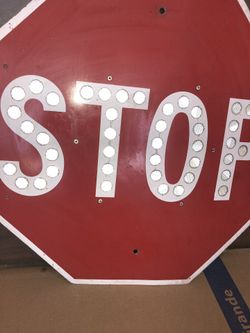 Vintage STOP SIGN with inlaid REFLECTORS Size is 25 inches diameter for ...