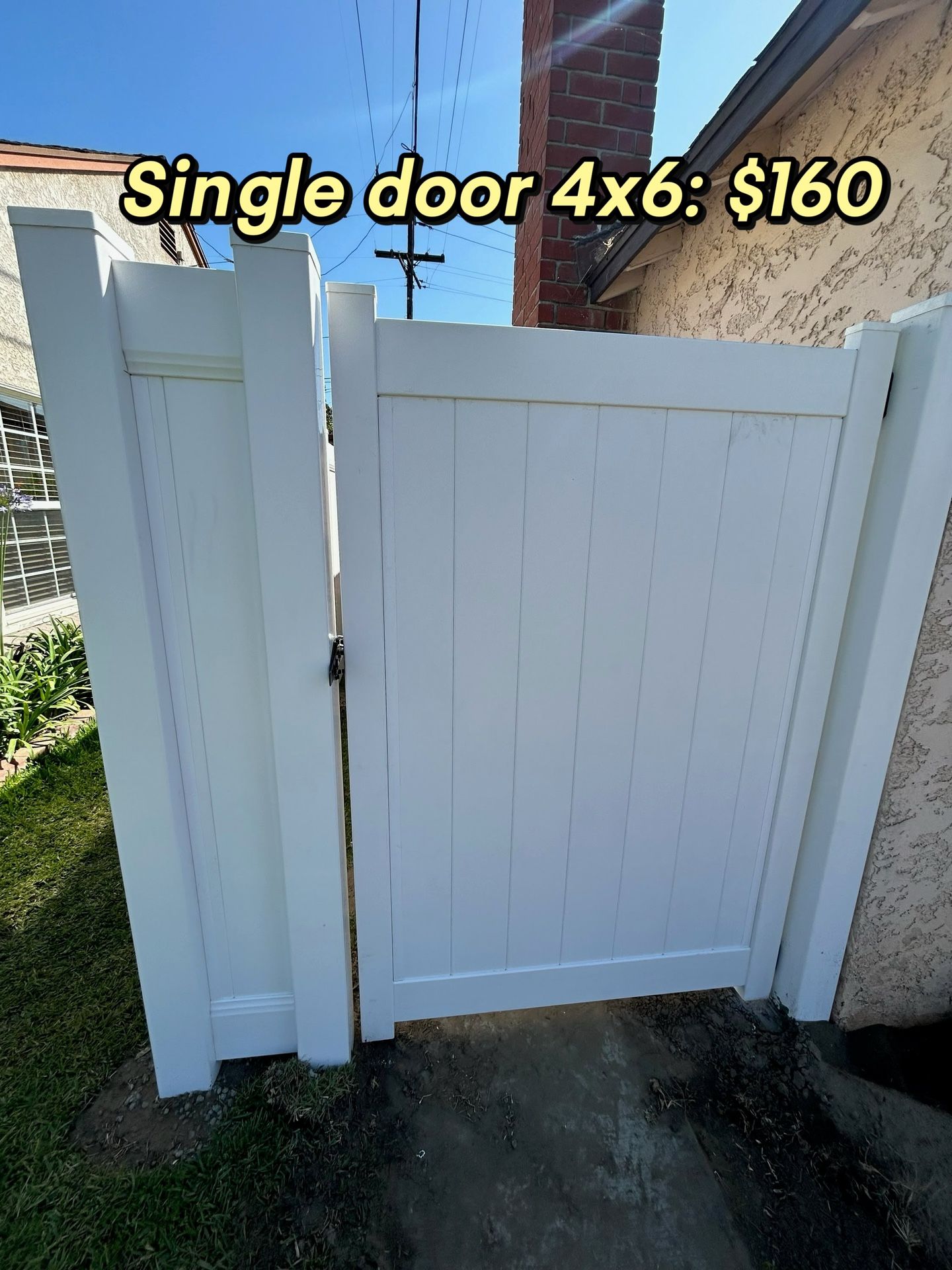 4x6 Vinyl Single Gate — A Gate Kit With Hardware $160/set for Sale in ...
