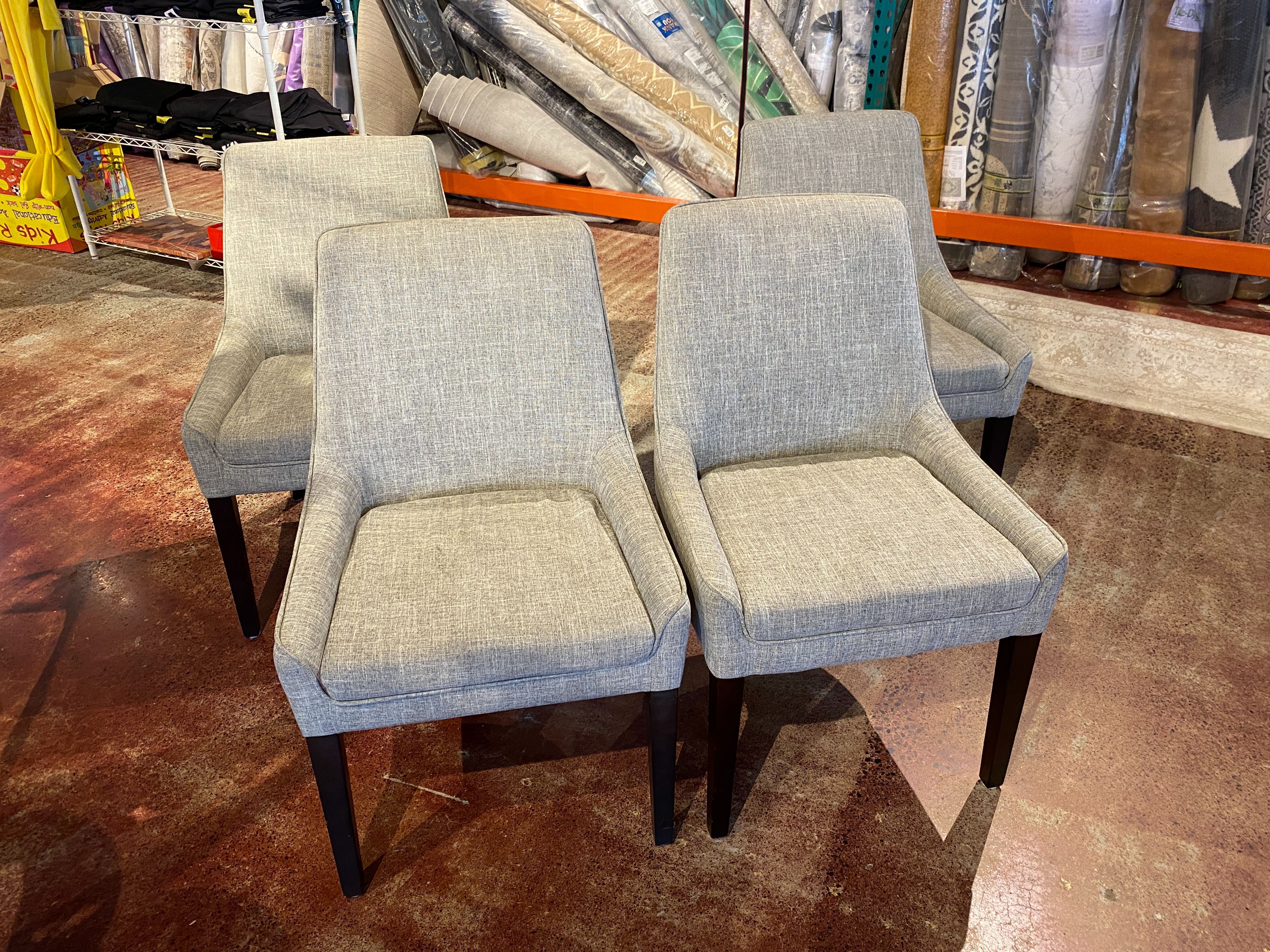 JASON FURNITURE Light Grey Upholstered Dining Chairs (Set of 4) for ...