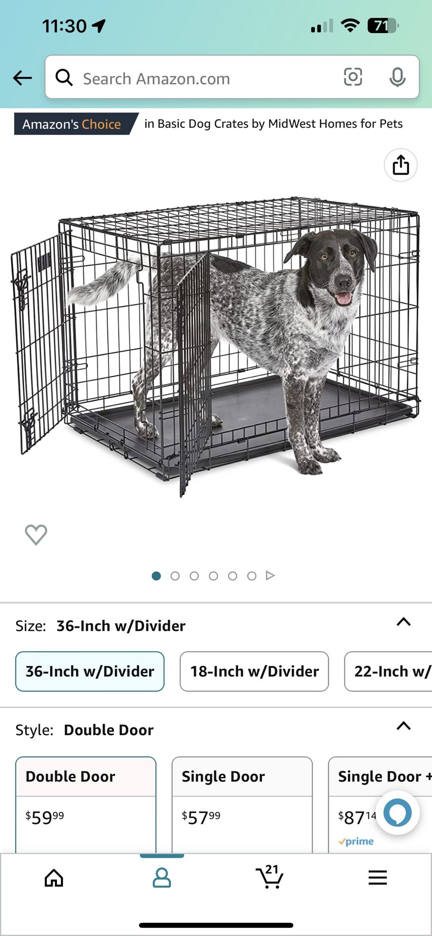 36” Double Door Dog Crate for Sale in Seattle, WA - OfferUp