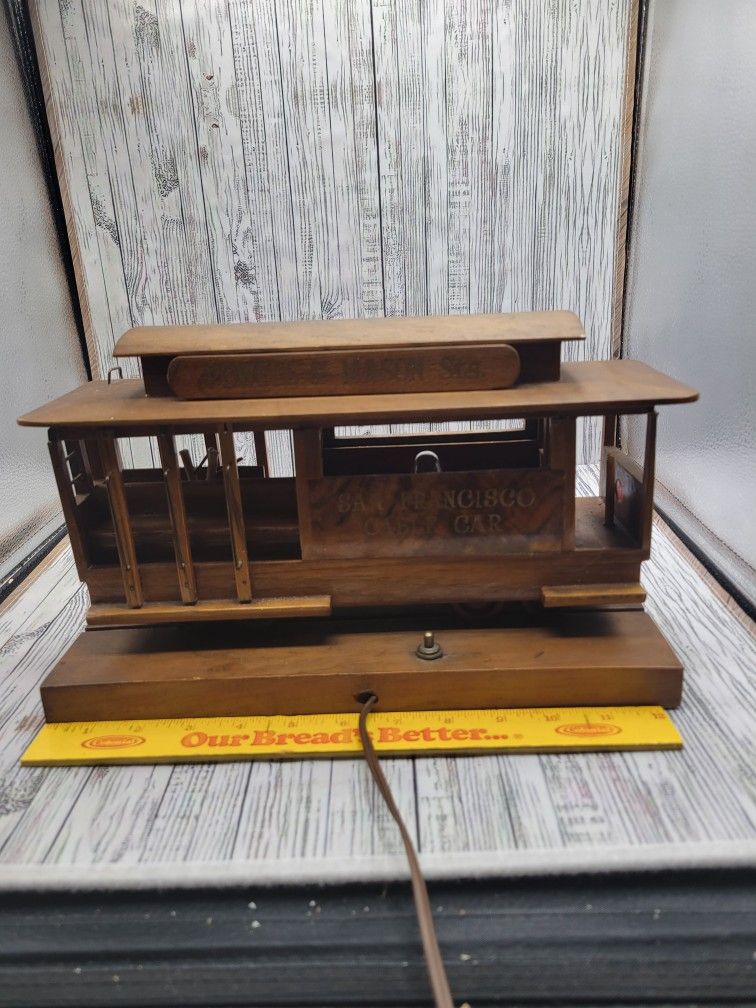 VINTAGE WOODEN POWELL & MASON SAN FRANCISCO CABLE CAR NIGHT LIGHT for ...