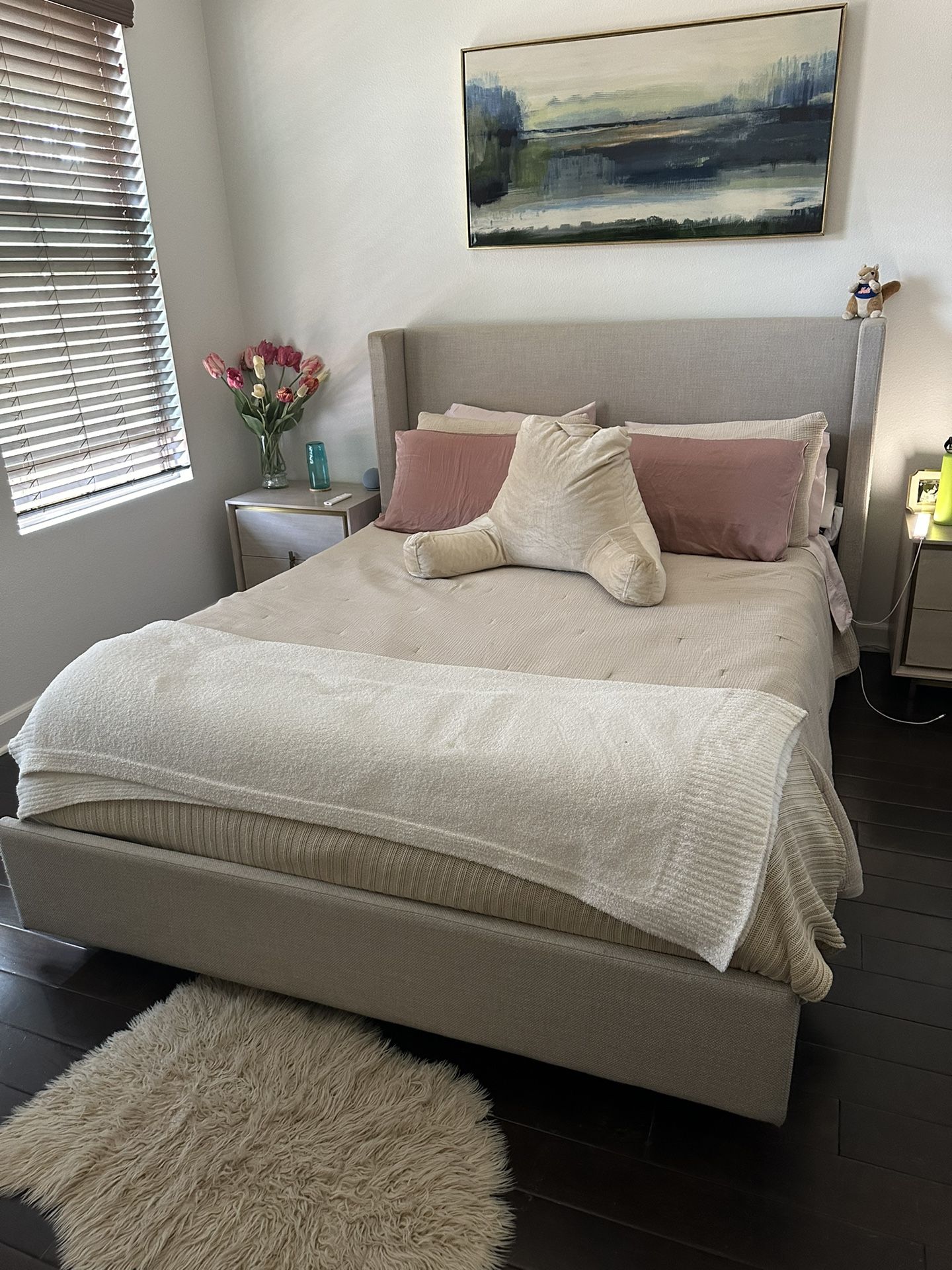 Pottery barn queen Bed frame W Storage And Nectar Mattress for Sale in ...