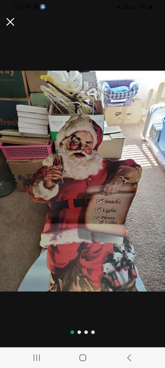 Coca Cola Santa Cardboard Standee for Sale in Lacey, WA - OfferUp