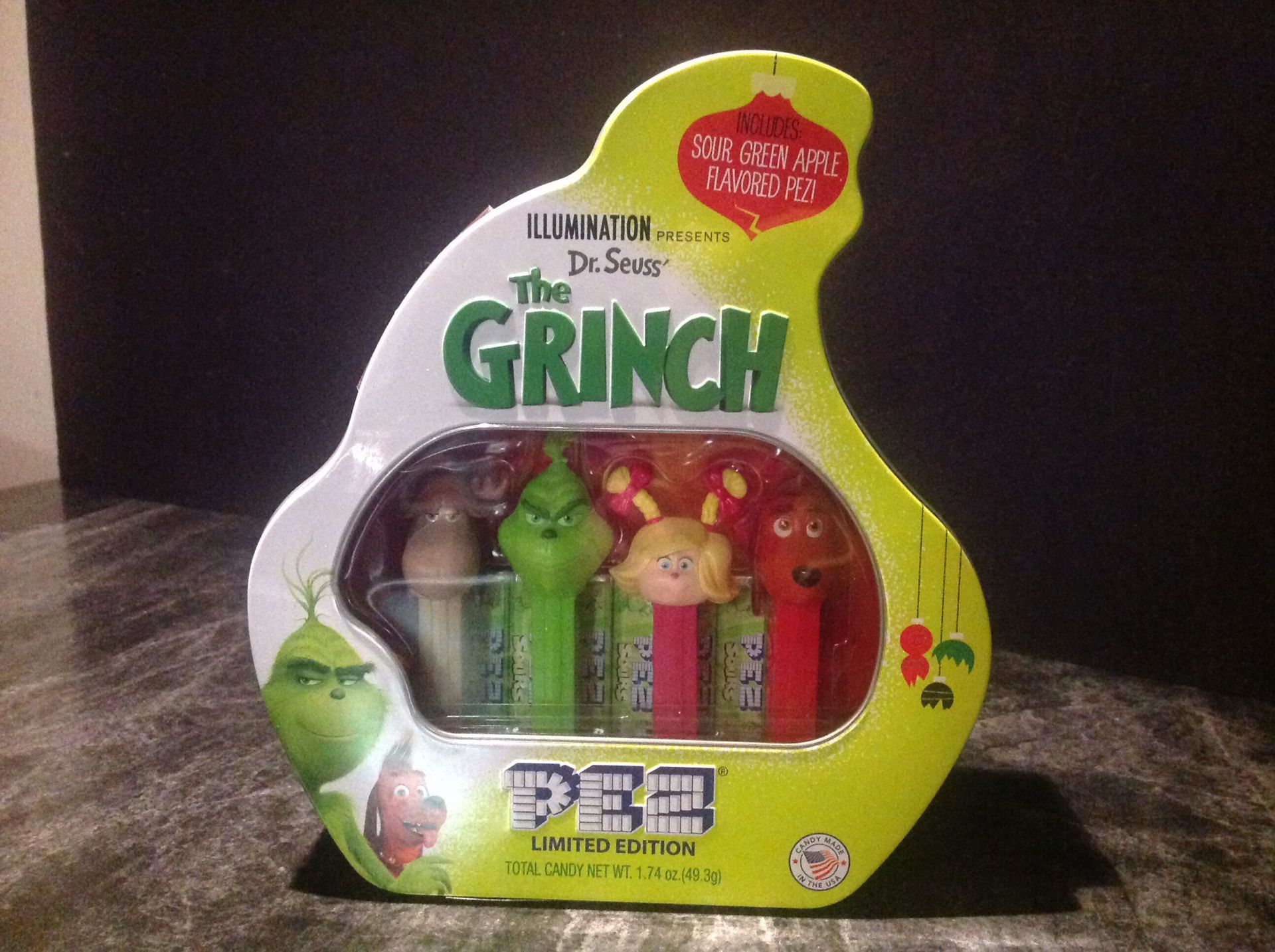 The Grinch Limited Edition Pez Set Of Four With Sour Green Apple Pez ...
