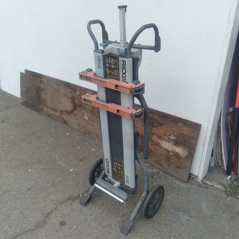 Ridgid classic heavy duty miter saw cart stand 2 wheels. Missing parts ...