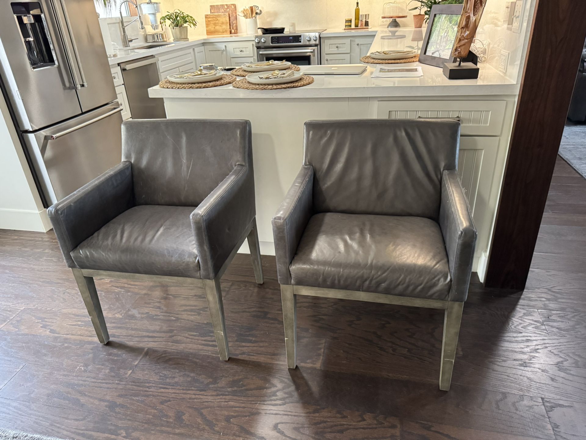 Restoration Hardware Morgan Track Leather Dining Armchair for Sale in ...