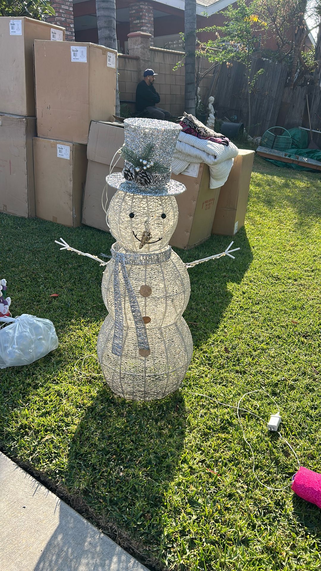 Philips Pure White Glitter Snowman LED indoor or outdoor Merry ...