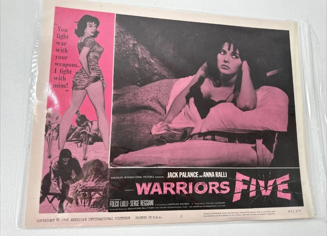 VTG Warriors Five-Lobby Poster Card 1962-Jack Palance-Anna Ralli # 62 ...