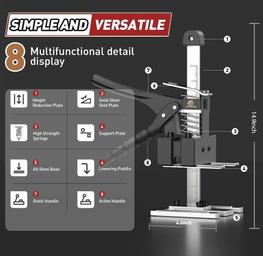 XClifes Labor-Saving Handle Arm Tool Lift 2PCS Wall Tile Locator Multi ...