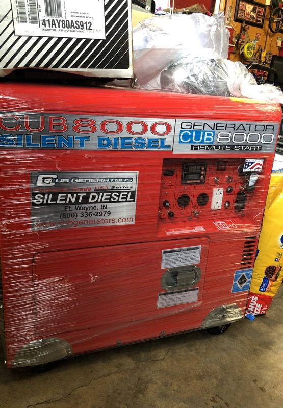 Remote start, CUB 8000 Silent Diesel generator OBO!!!! for Sale in ...