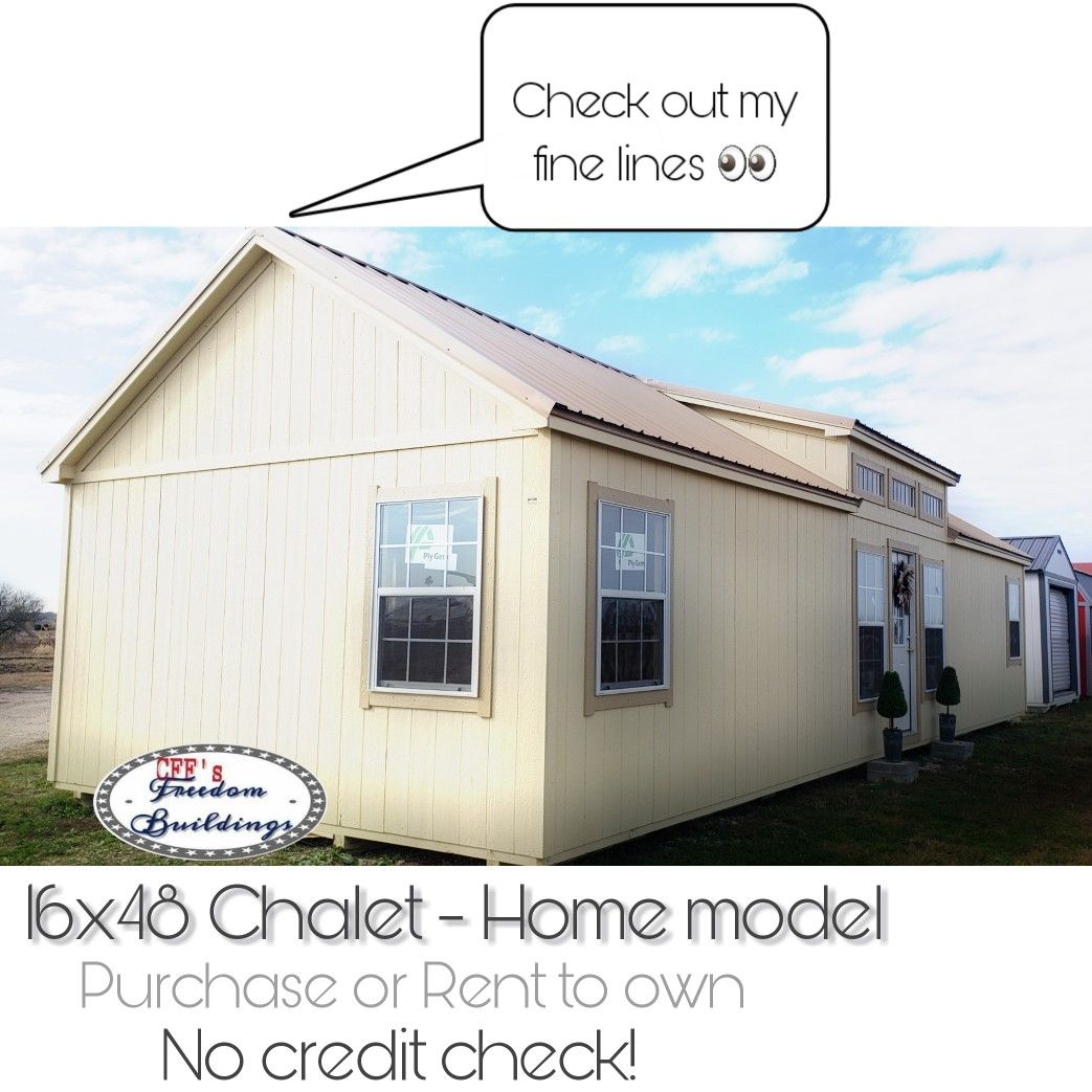 16x44 Chalet, Shed to home model shell w upgrades. Purchase or Rent to ...