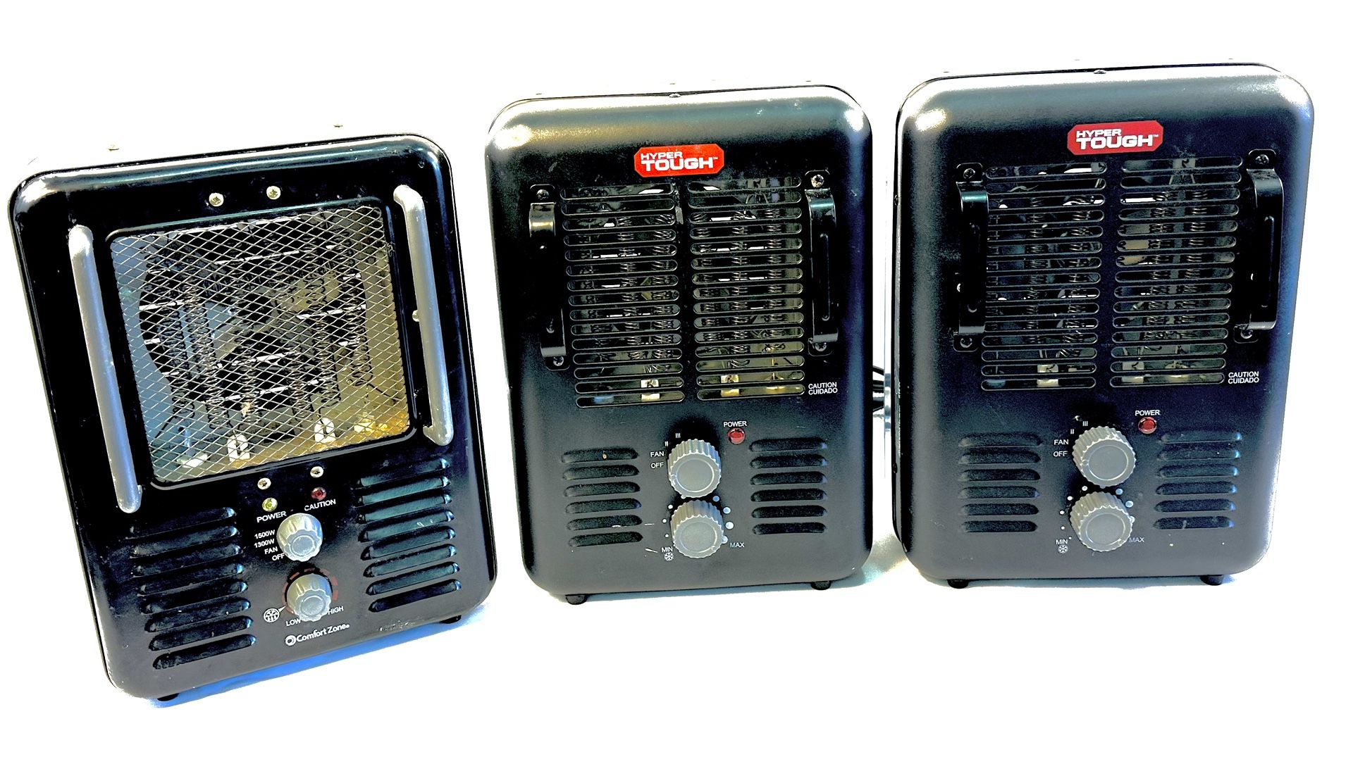 Hyper Tough 1500 watt utility space heaters - 3 Heaters - for Sale in ...