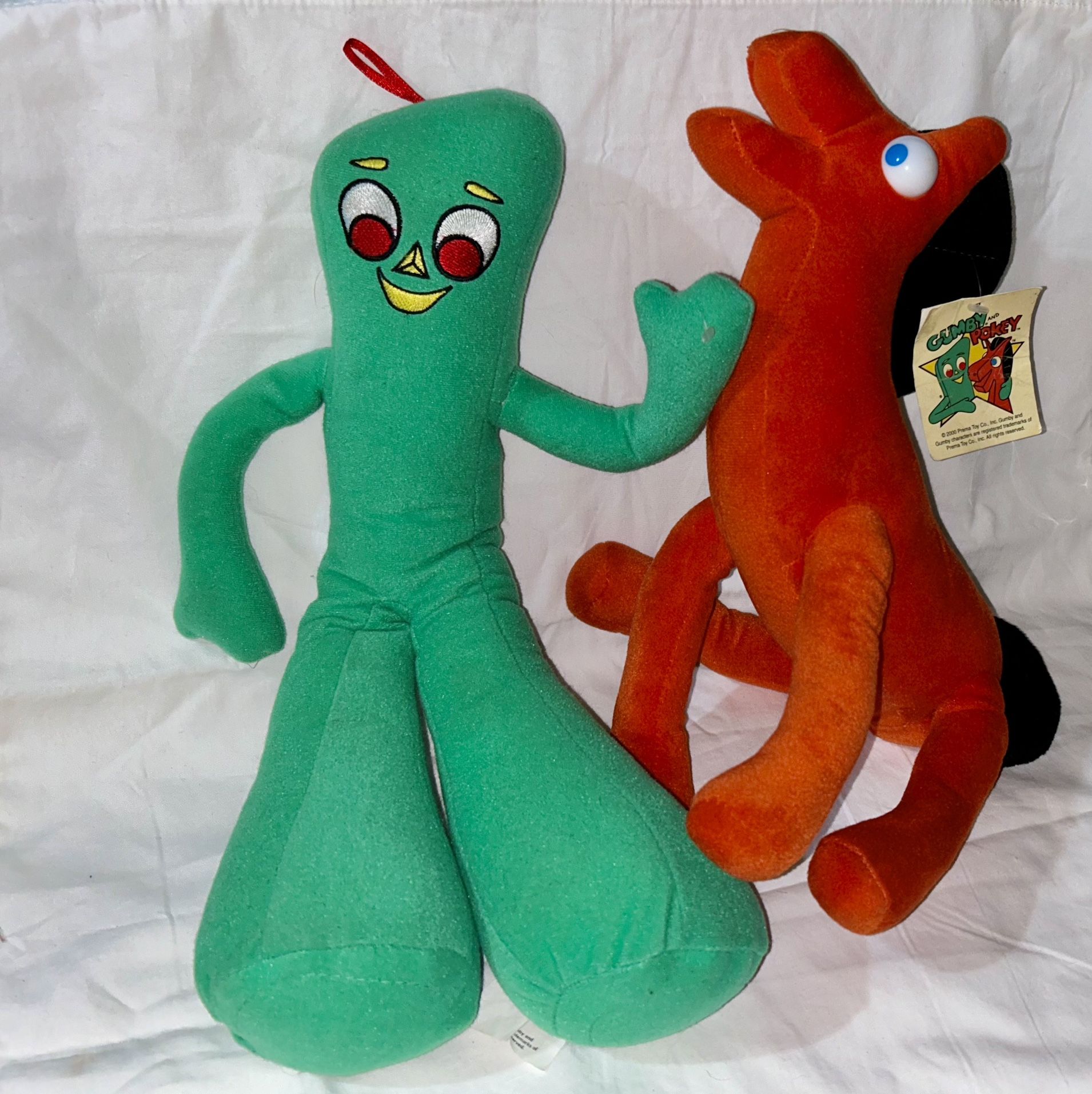 Vintage Both 2 Gumby & Pokey 15” Bendable Stuffed Plush Toys By Prema ...