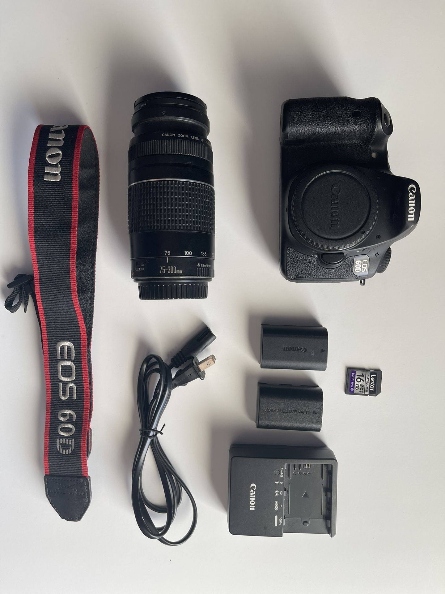 Canon EOS 60D, EF 75-300mm f/4-5.6 III lens kit low shutter count 2687 ...