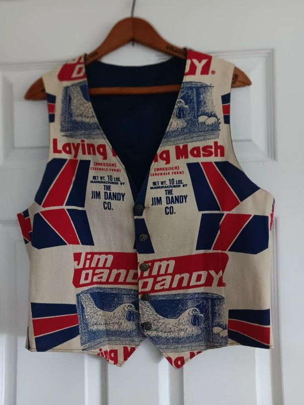 Vintage Jim Dandy Laying Mash Feed Sack Vest Size Medium for Sale in ...