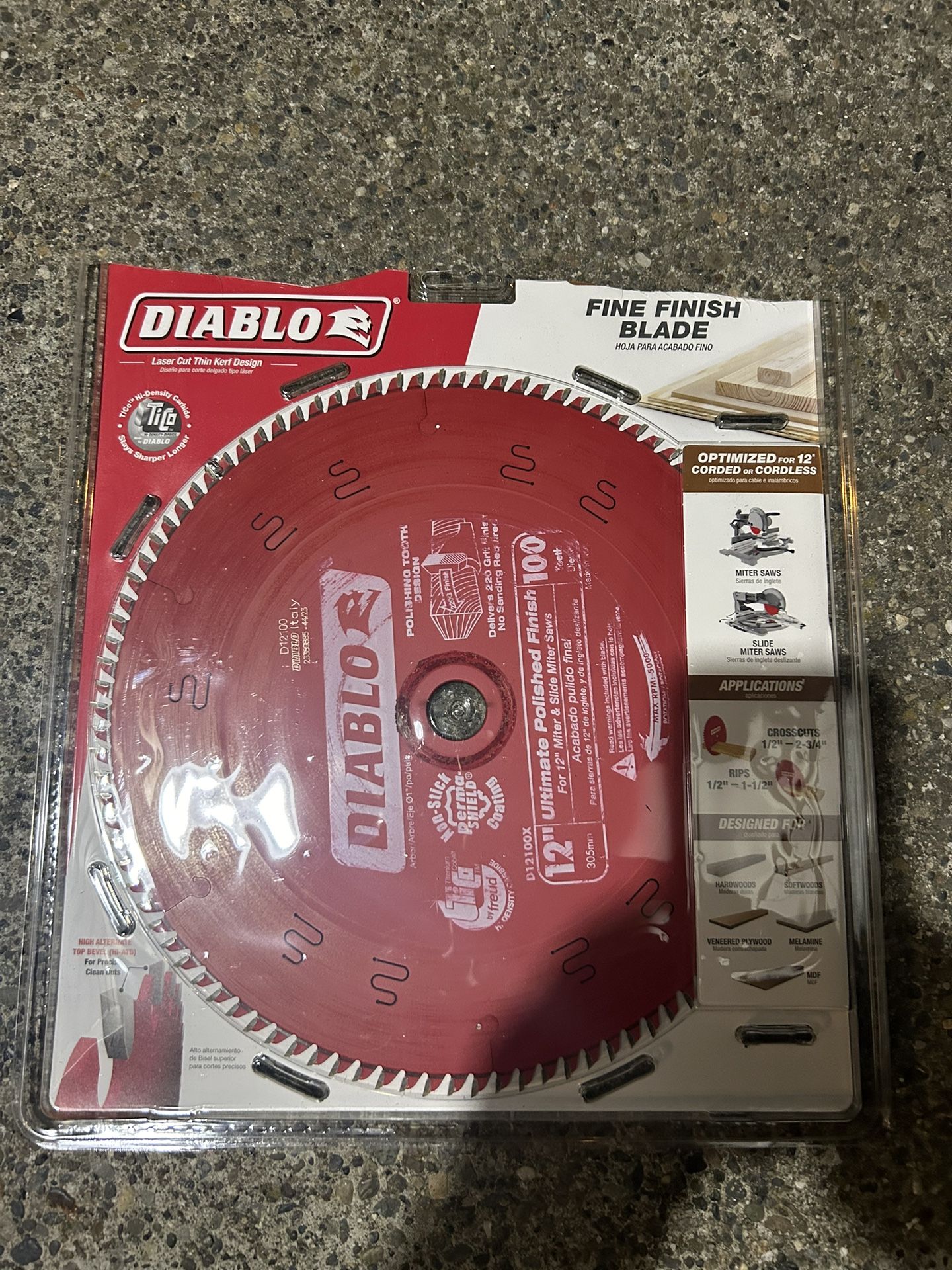 12” Diablo Saw Blade 100 Tooth Miter Saw Used To Cut MDF Only for Sale ...