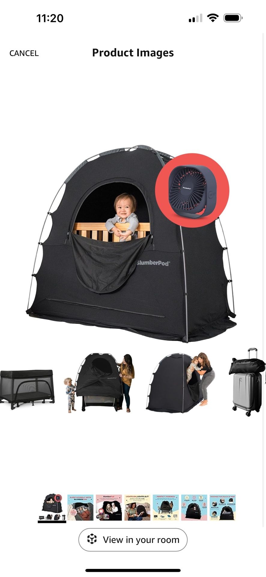 SlumberPod with Fan The Original Blackout Sleep Tent Travel Essential ...