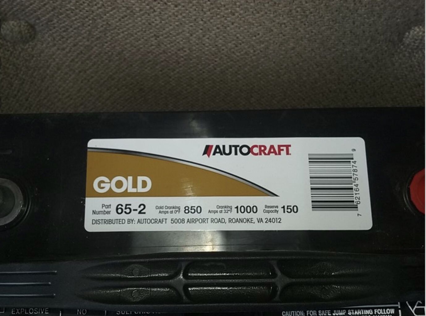 AutoCraft Gold Truck Battery 65-2 850CCA 1000CA for Sale in Lake ...