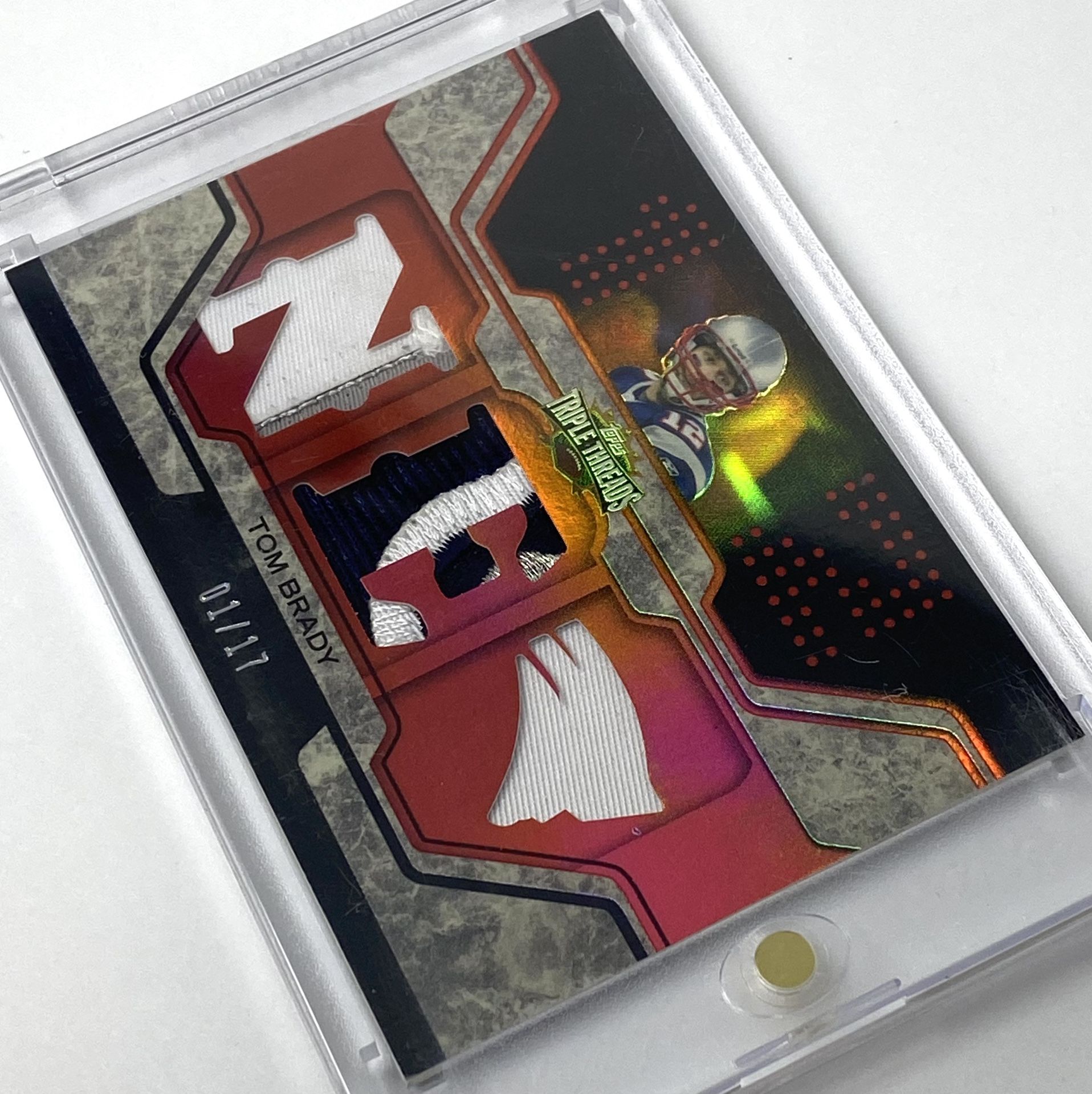 2008 Topps Tom Brady Patriots Red Triple Threads Relic Jersey Patch #01 ...