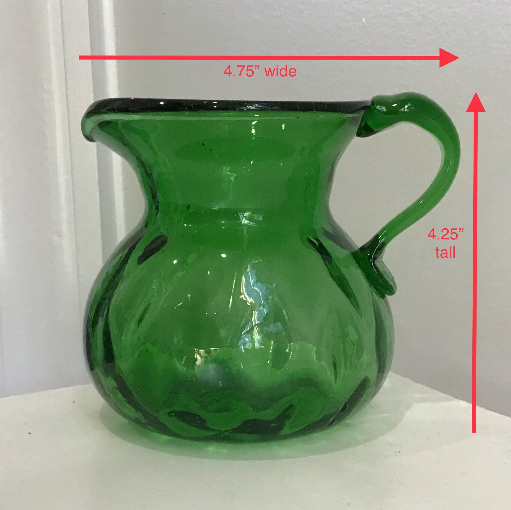 Vintage Small Thick Green Glass Pitcher for Sale in Wilmington, NC ...