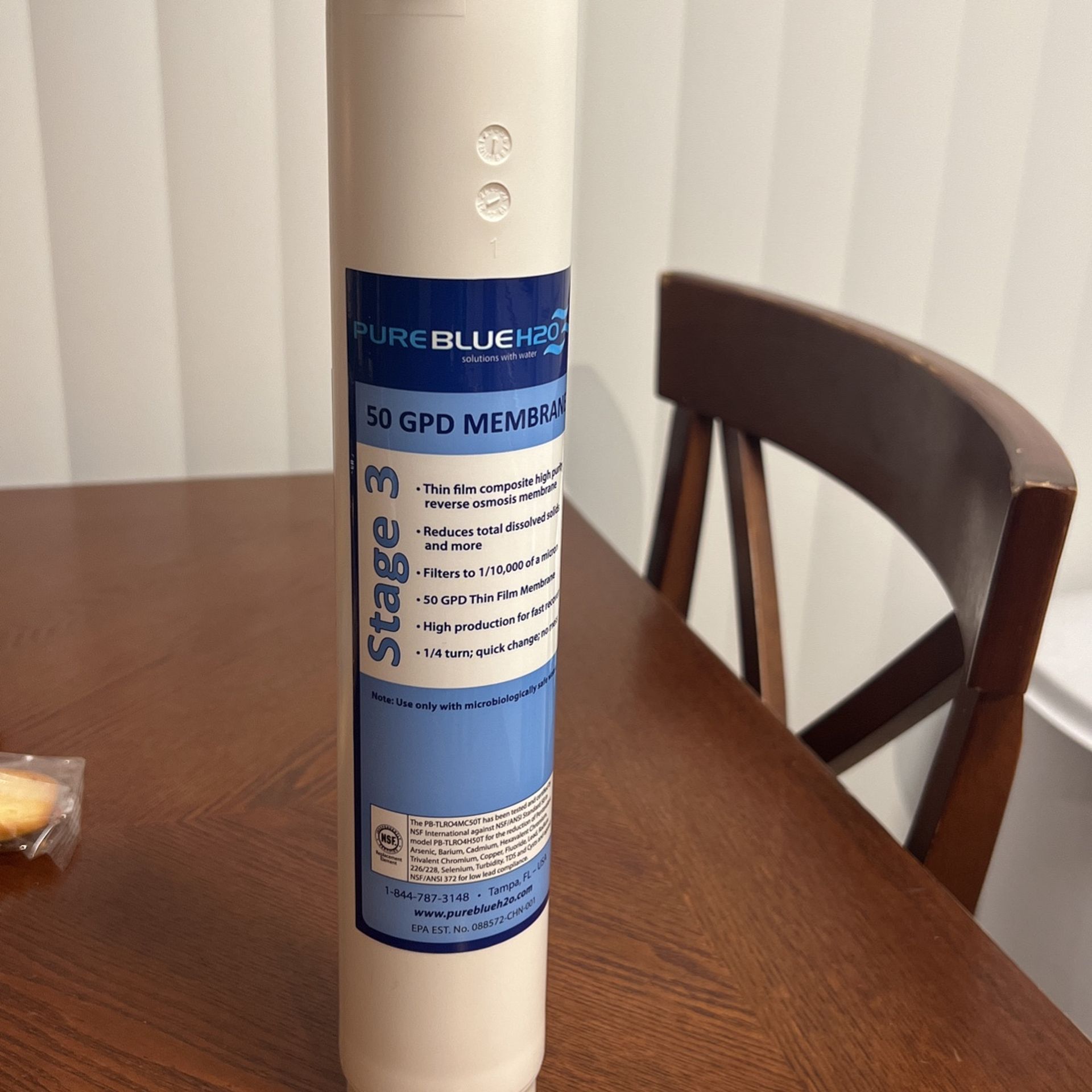 Pure Blue H20 Stage 3 Filter- 50 GPD Membrane for Sale in Escondido, CA ...