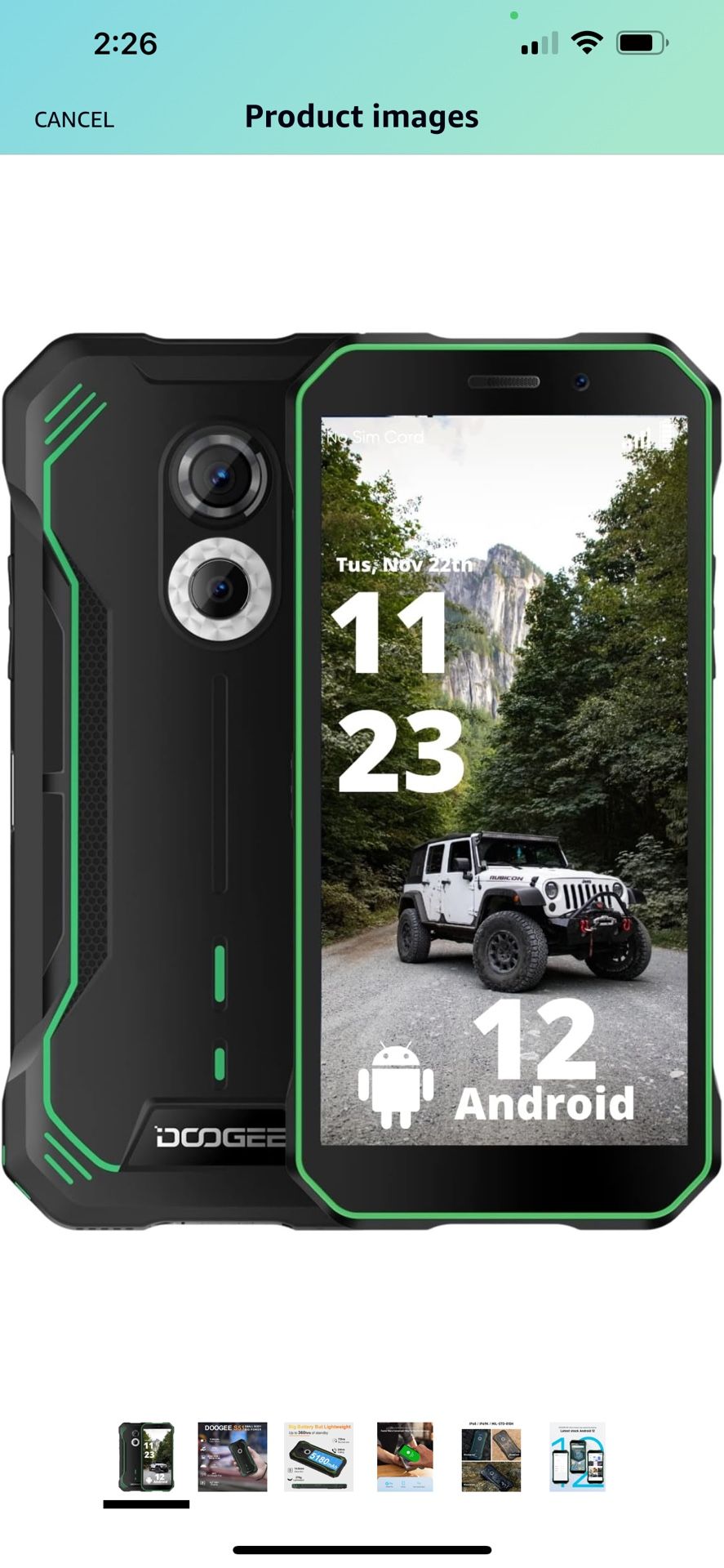 DOOGEE S51 Rugged Smartphone Unlocked Android 12, Helio G25 4GB+64GB ...