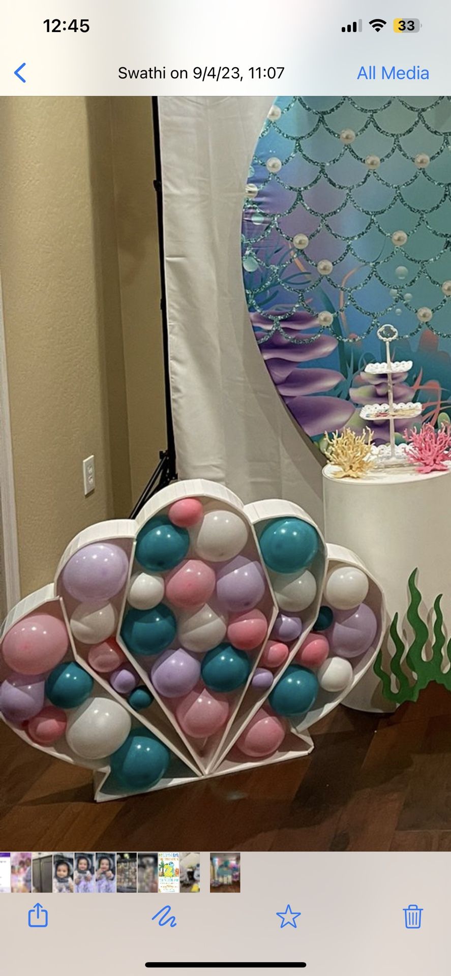 Mermaid Mosaic Balloon Frame Light Up Large Cardboard Mermaid Shell Pre ...