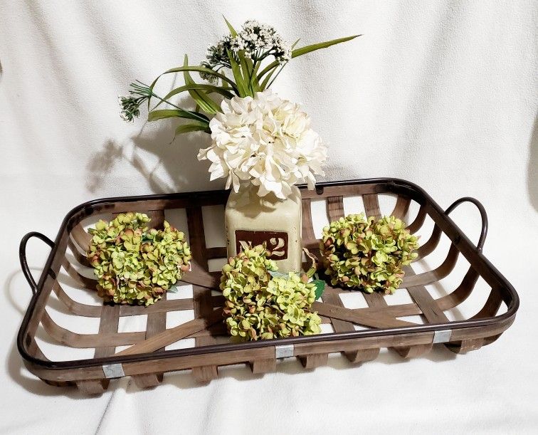 Like New: Napa Home & Garden Riverbend Low Basket Bamboo and Iron for ...