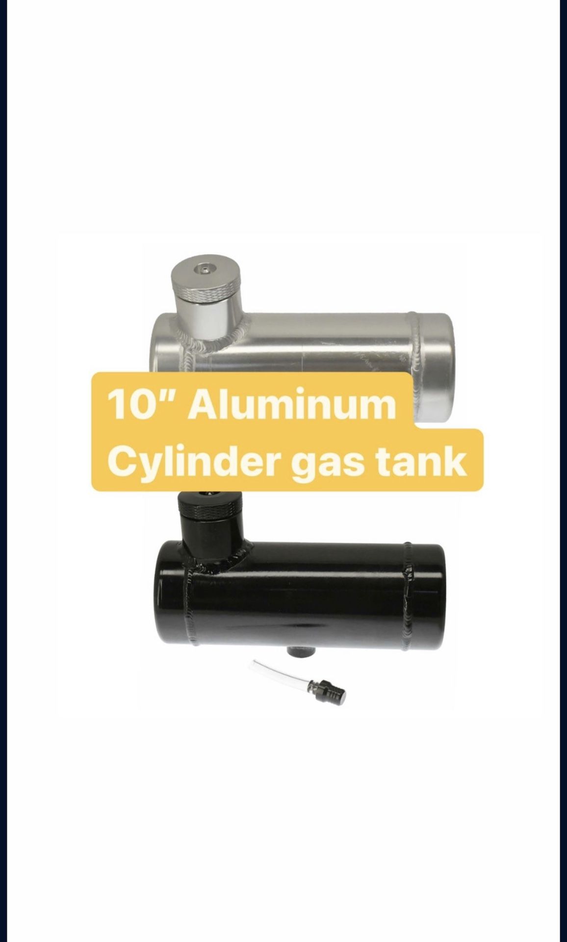 Mini Bike Go Kart New 10” Aluminum Cylinder Gas Tank 10 inch Fuel Tank ...