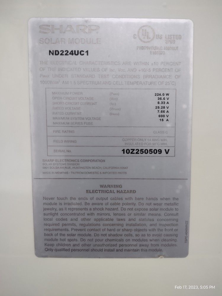 Sharp Solar Panels 240w Sale