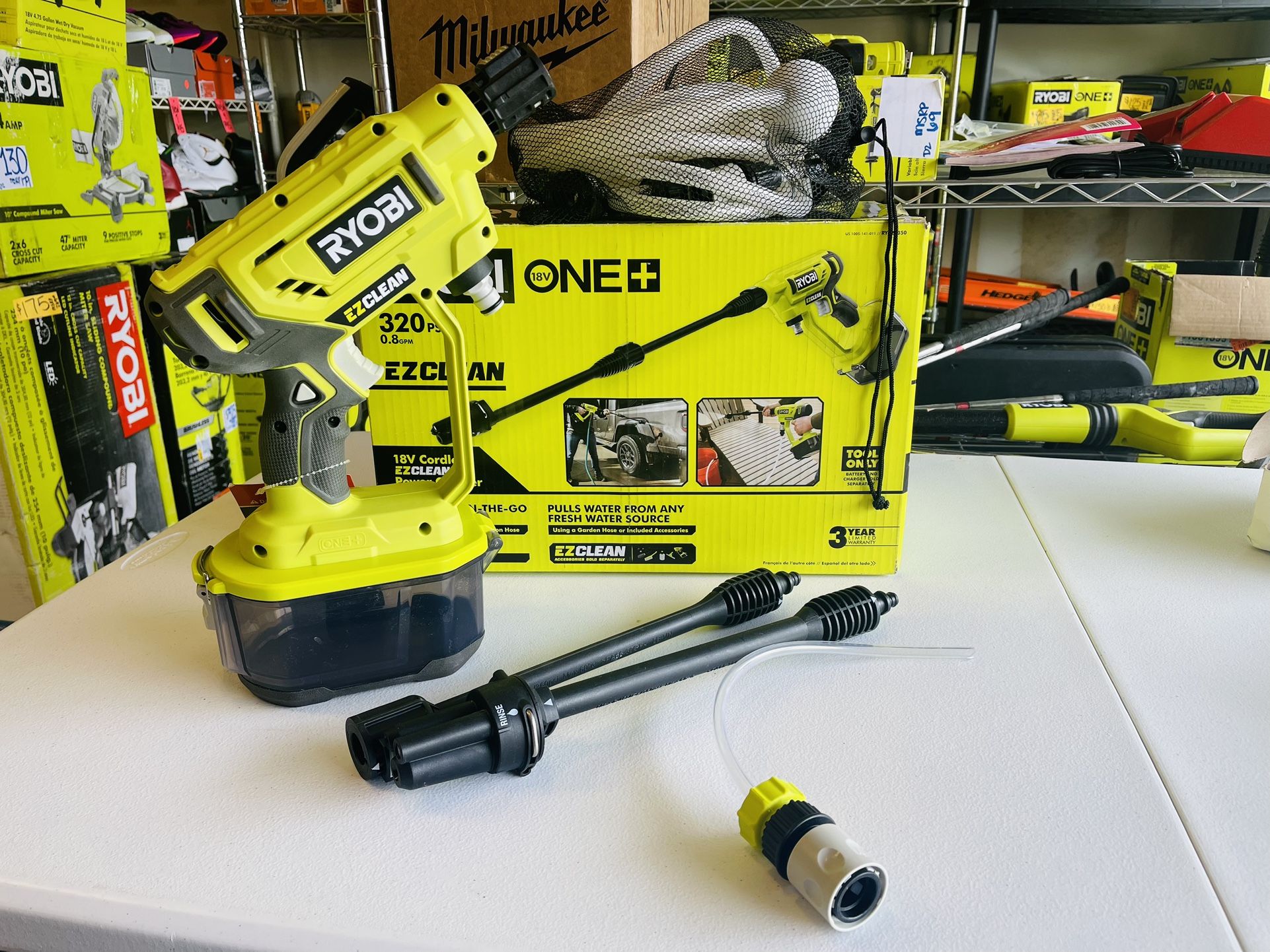 RYOBI ONE+ 18V EZClean 320 PSI 0.8 GPM Cordless Battery Cold Water ...