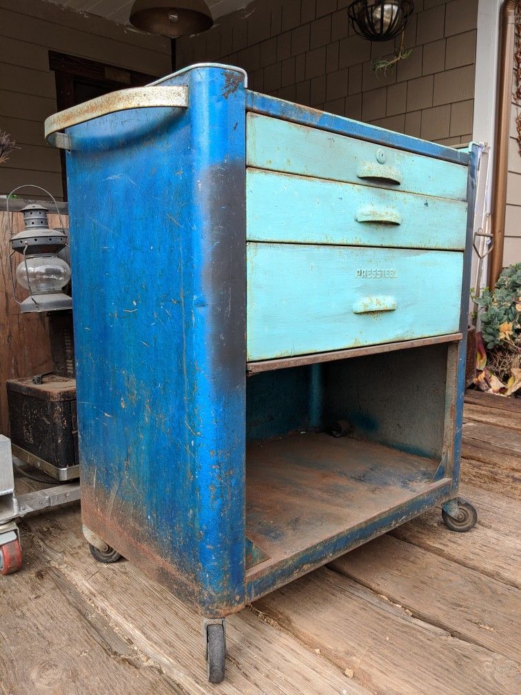 Vintage Utility Cart With Perfect Patina Garage Shop Tool Chest By ...